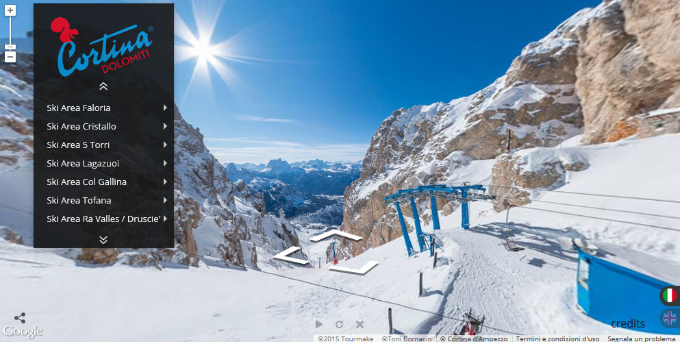 Cortina sbarca su Google Ski Maps, ora si puo' sciare anche ...